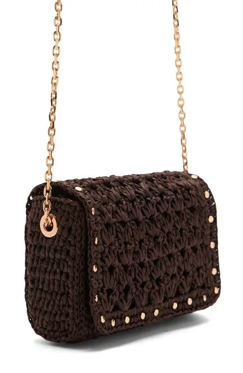 Mango Mini Crochet Crossbody Bag - Chocolate