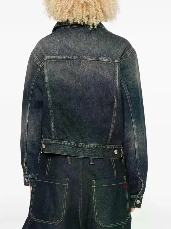 Balenciaga Off-shoulder Denim Jacket - Blue