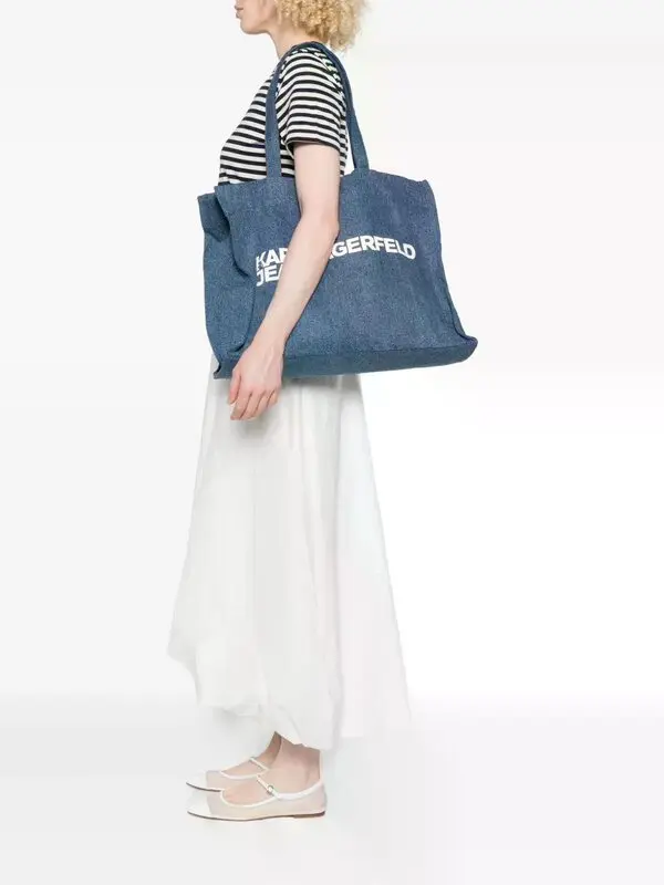Karl Lagerfeld Logo-print Denim Tote Bag