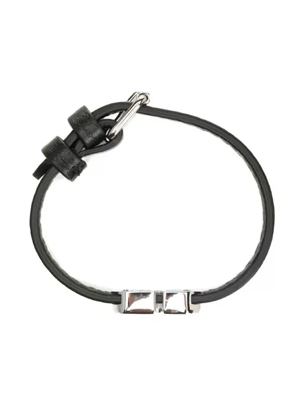 Valentino Garavani V-logo Leather Bracelet - Black