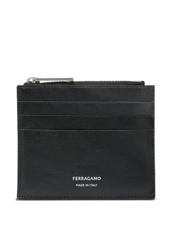 FERRAGAMO Zip-top Card Holder - Black
