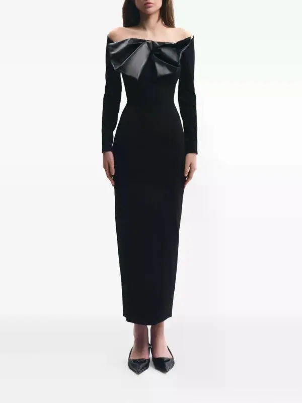 LIKA Bow-embellished Off-the-shoulder Dress