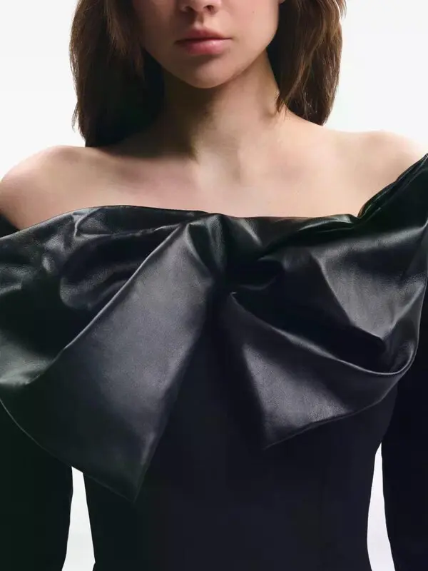 LIKA Bow-embellished Off-the-shoulder Dress