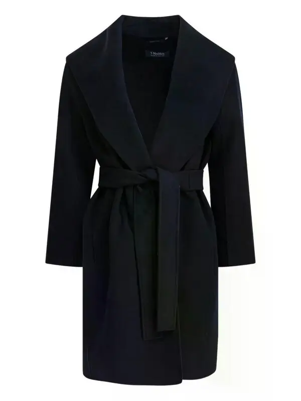 Max Mara Wool Wrap Coat - Blue