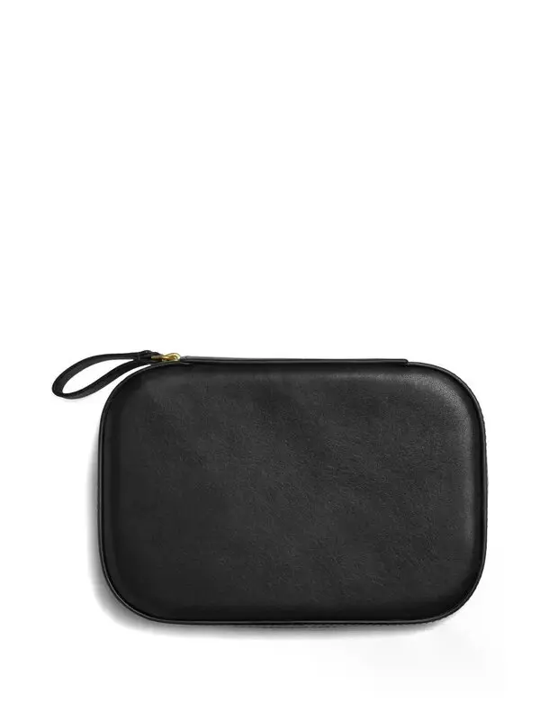 Shinola Leather Zip Travel Case - Black