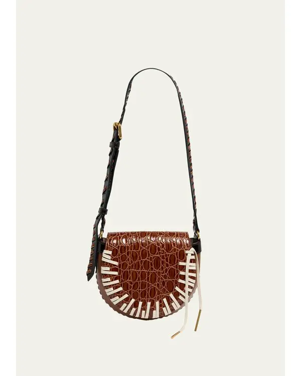 Dries Van Noten Arc Small Whipstitch Crossbody Bag - Tan