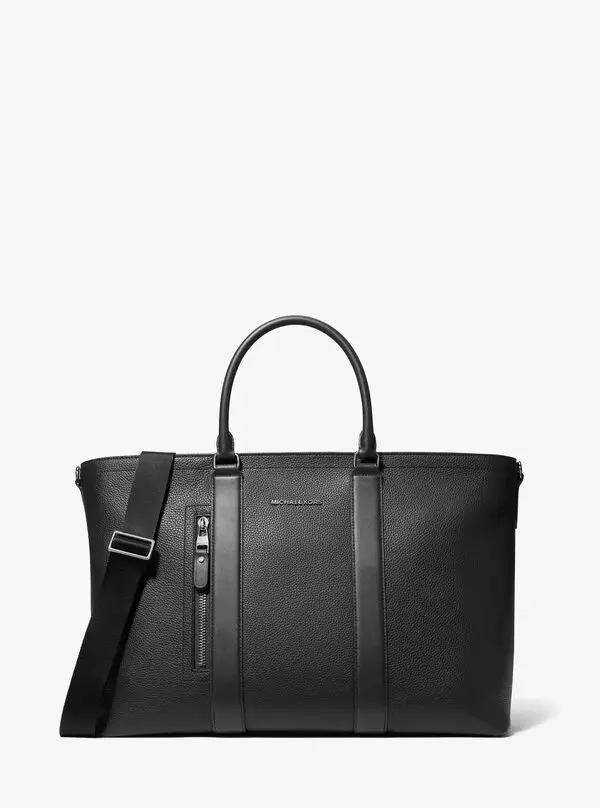 Michael Kors Hudson Pebbled Leather Tote - Black