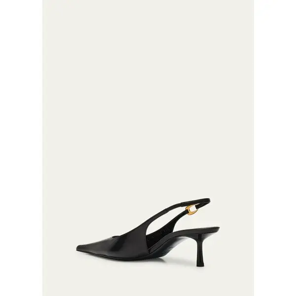 Saint Laurent Vendome Leather Slingback Pumps