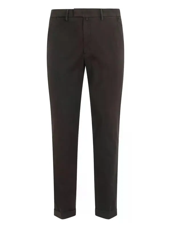 BRIGLIA 1949 Logo-patch Cuffed Trousers - Brown