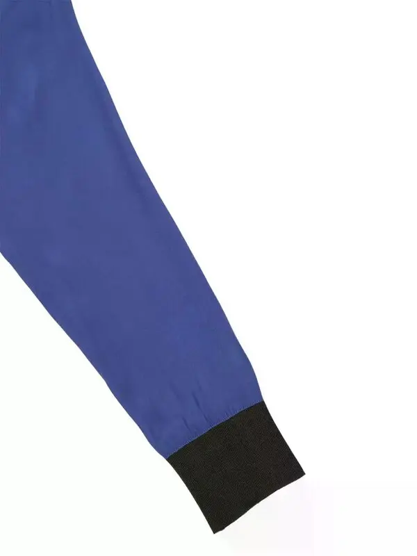 PAULA Contrasting-collar Blouse - Blue