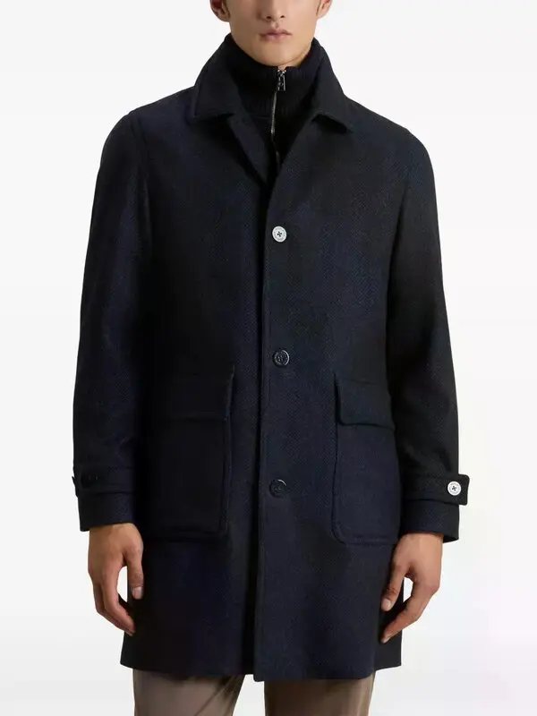 Woolrich Herringbone Wool Overcoat