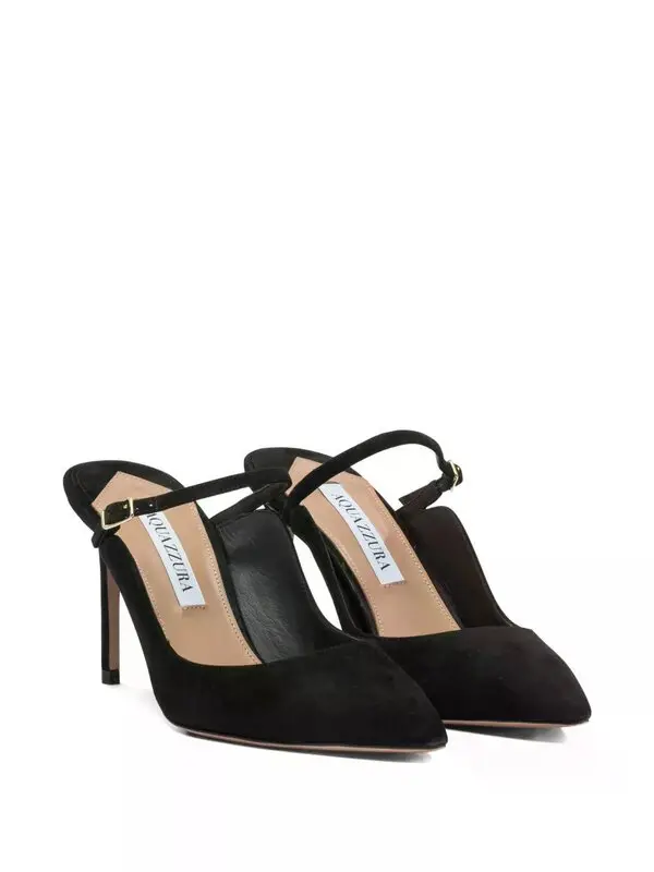 AQUAZZURA Suede Ankle Strap Stiletto Pumps