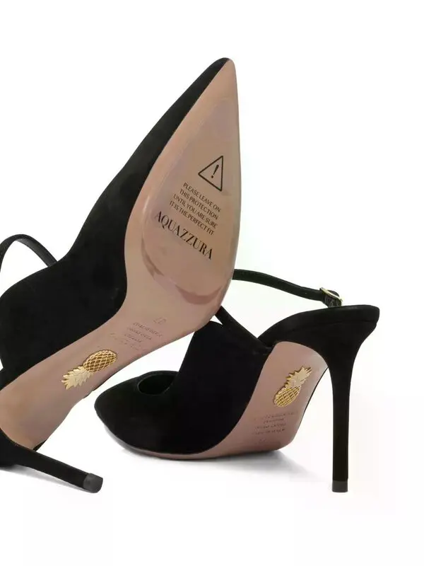 AQUAZZURA Suede Ankle Strap Stiletto Pumps