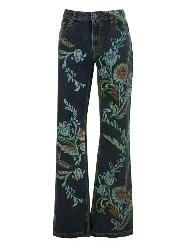 Etro Floral Print Straight-leg Jeans