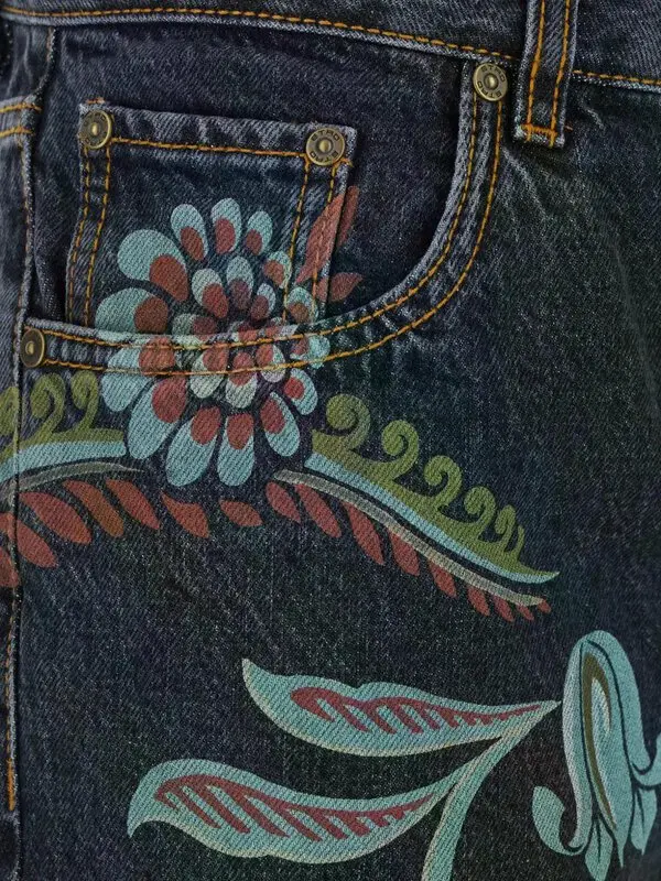 Etro Floral Print Straight-leg Jeans