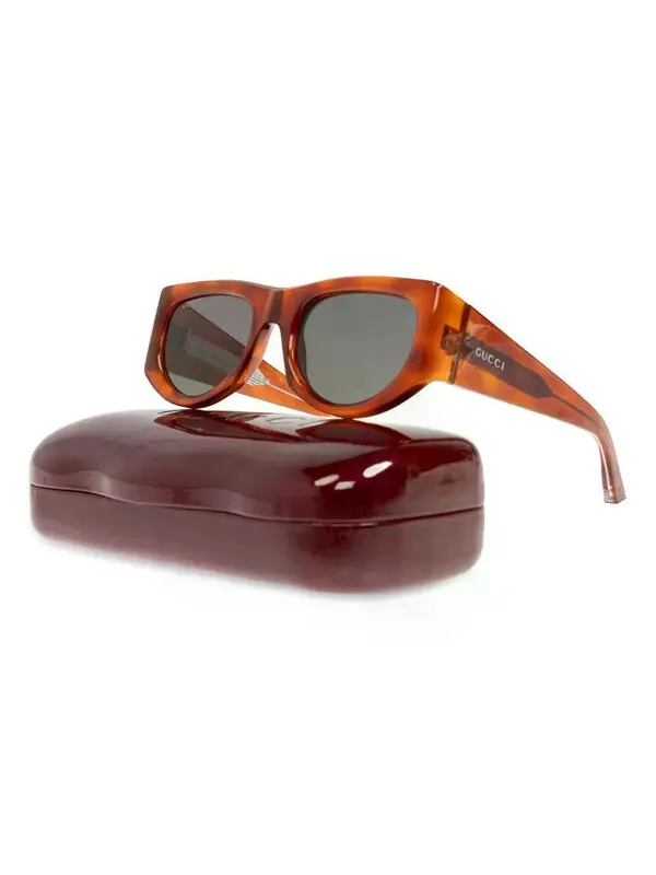 Gucci Oval Frame Sunglasses - Brown
