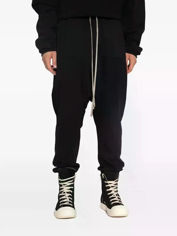 Rick Owens Cotton Drop-crotch Trousers - Black