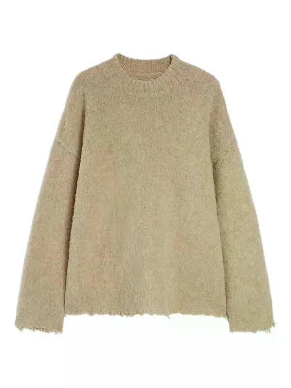 JIL SANDER Brushed Frayed-hem Wool Sweater