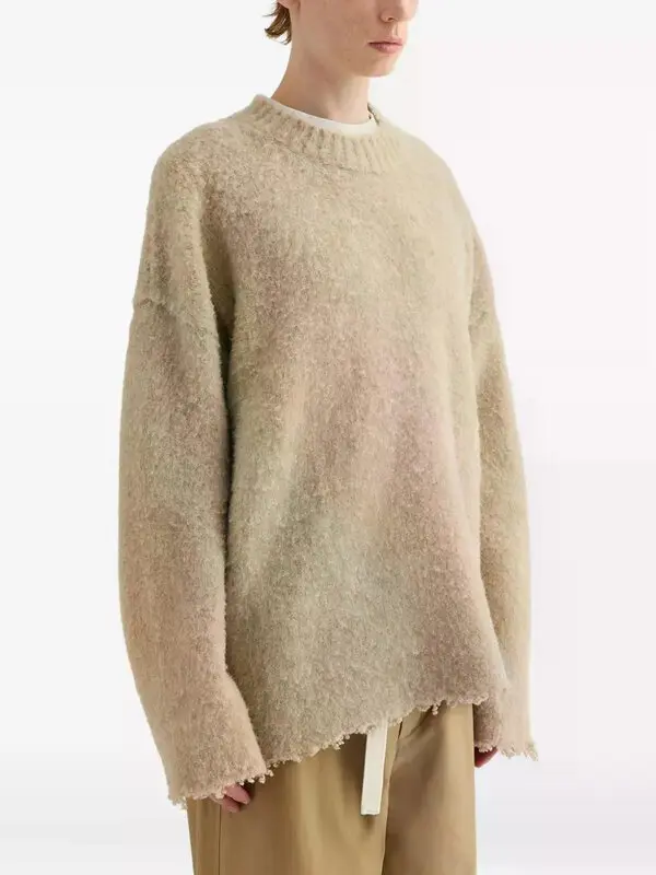 JIL SANDER Brushed Frayed-hem Wool Sweater