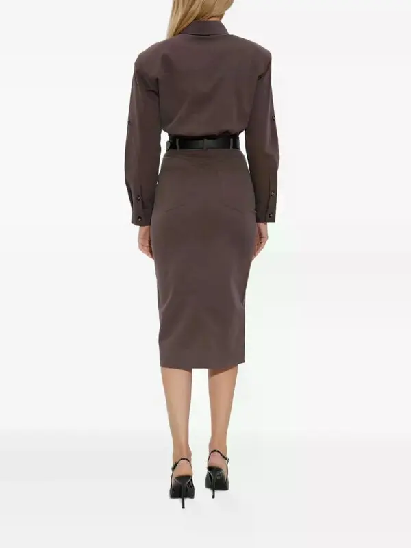 SELF-PORTRAIT Buttoned-up Belted Dress