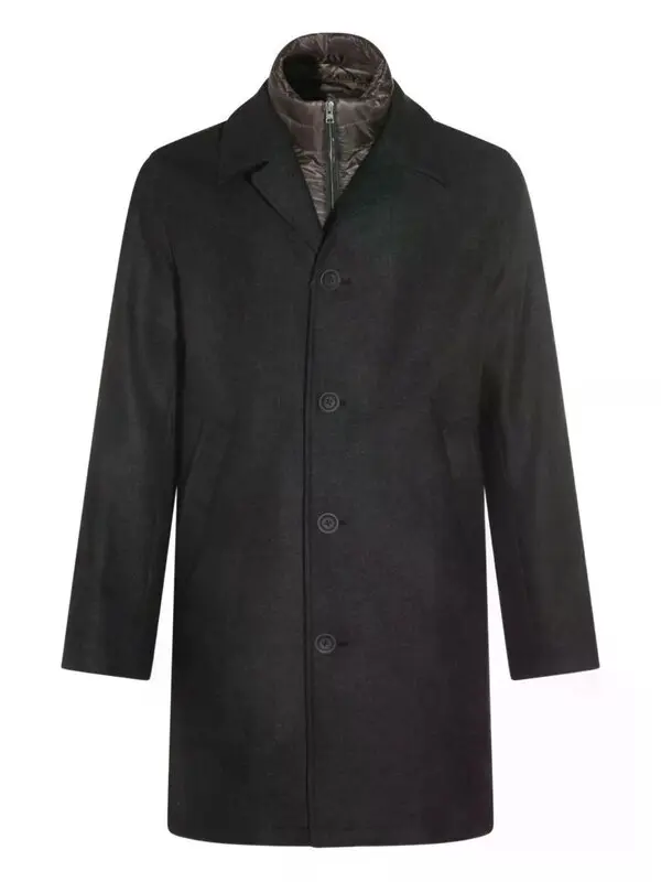 Herno Button-fastening Coat With Detachable Liner - Black