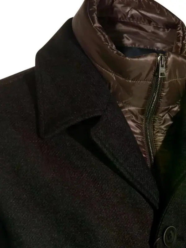 Herno Button-fastening Coat With Detachable Liner - Black
