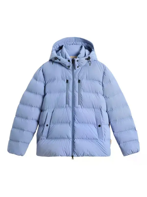 Woolrich Stretch Hooded Puffer Jacket - Blue