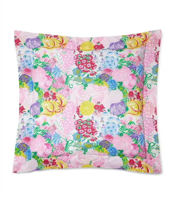 PRATESI Cotton Millefiori Square Pillowcase - Pink