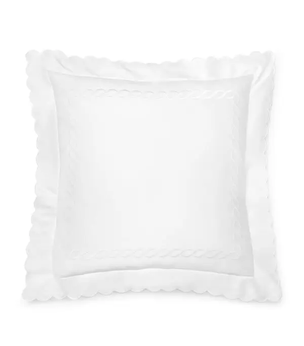 PRATESI Cotton Treccia Splendore Square Pillowcase - White