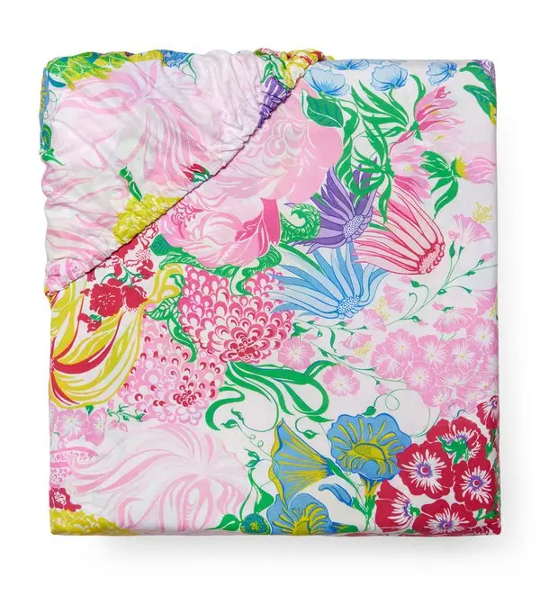 PRATESI Cotton Millefiori King Fitted Sheet - Pink
