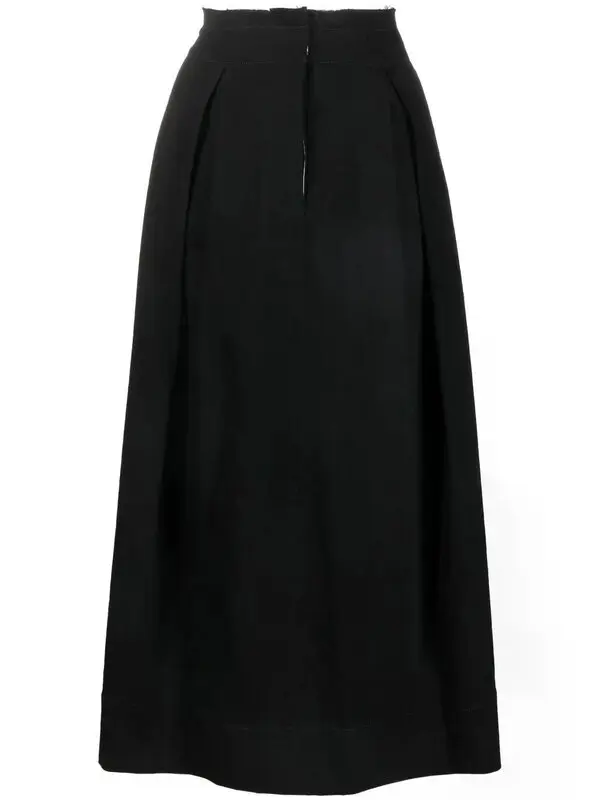 UMA WANG Raw-edge Pleated Long Skirt