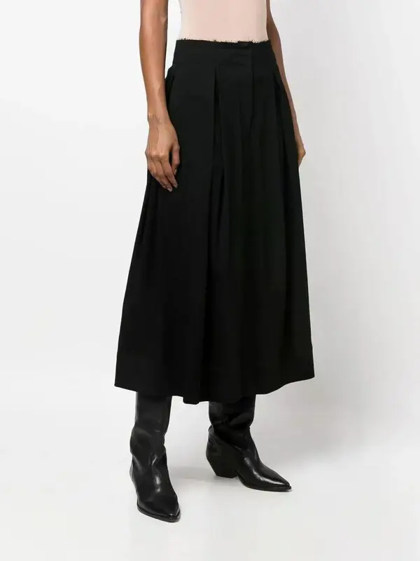 UMA WANG Raw-edge Pleated Long Skirt
