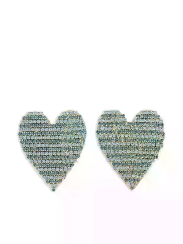 SHOUROUK Embellished Heart Shaped Earrings - Gold