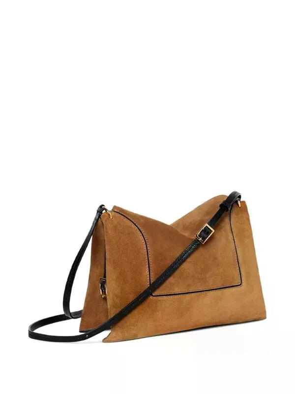 WANDLER Penelope Suede Shoulder Bag - Brown