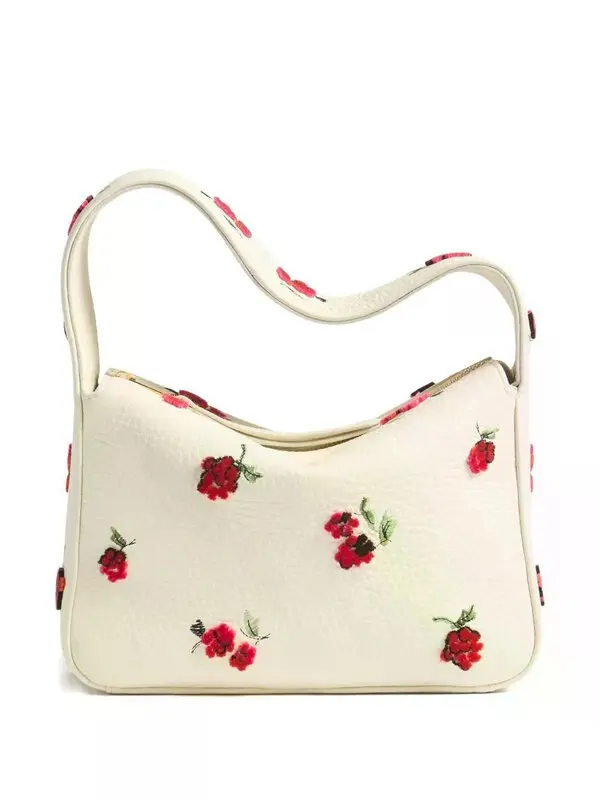 Khaite Elena Small Floral-embroidered Leather Shoulder Bag