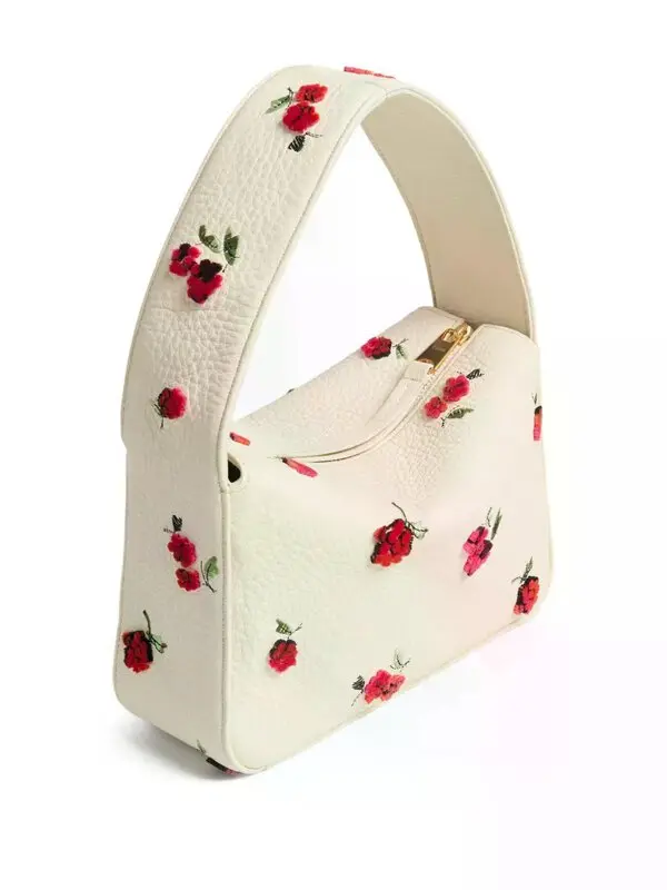 Khaite Elena Small Floral-embroidered Leather Shoulder Bag