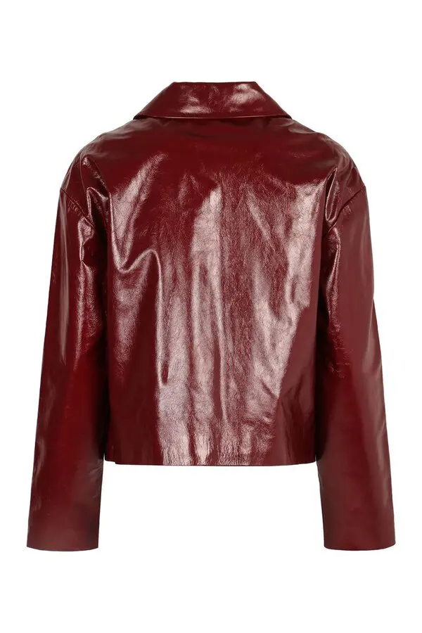 Self-Portrait Leather Jacket In Red - 36% Off | Editorialist