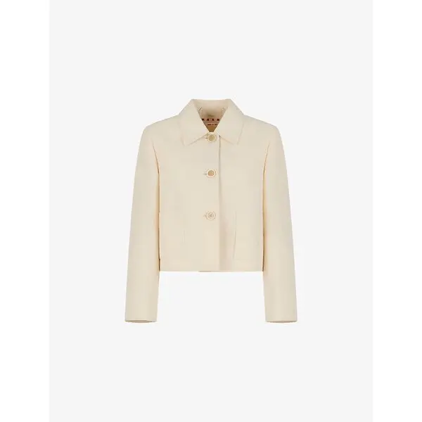 Marni Cropped Cotton Jacket With Pockets - 00w06