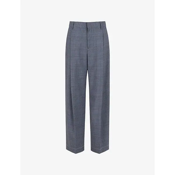 Marni Checked Wide-leg Stretch-woven Trousers