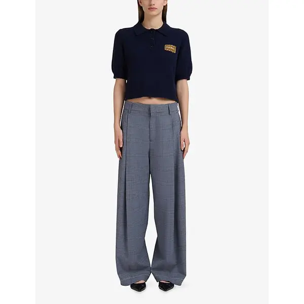 Marni Checked Wide-leg Stretch-woven Trousers