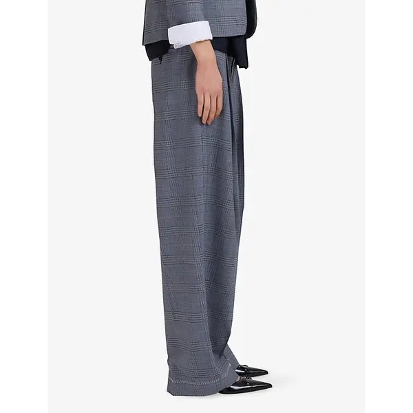 Marni Checked Wide-leg Stretch-woven Trousers