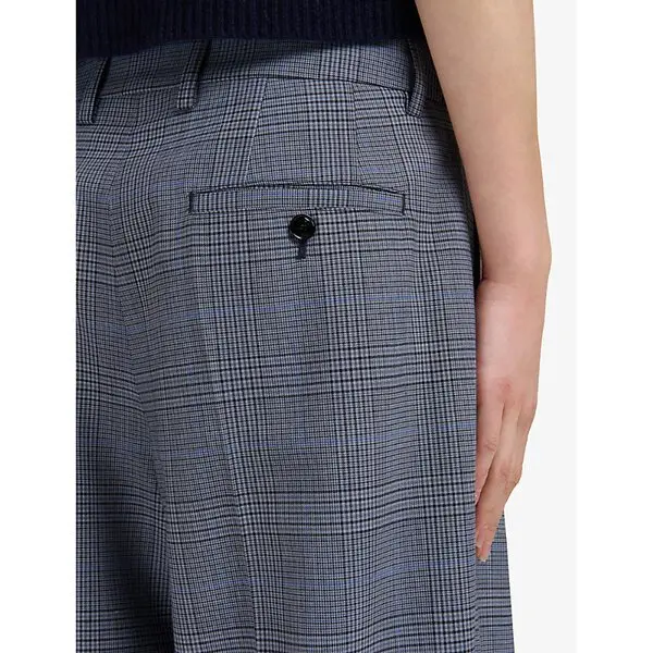 Marni Checked Wide-leg Stretch-woven Trousers