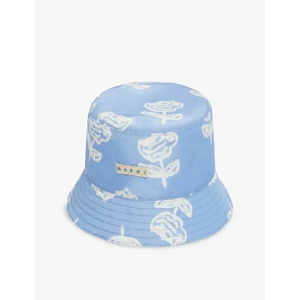 Marni Sprayed Roses-print Woven Bucket Hat - Srb50