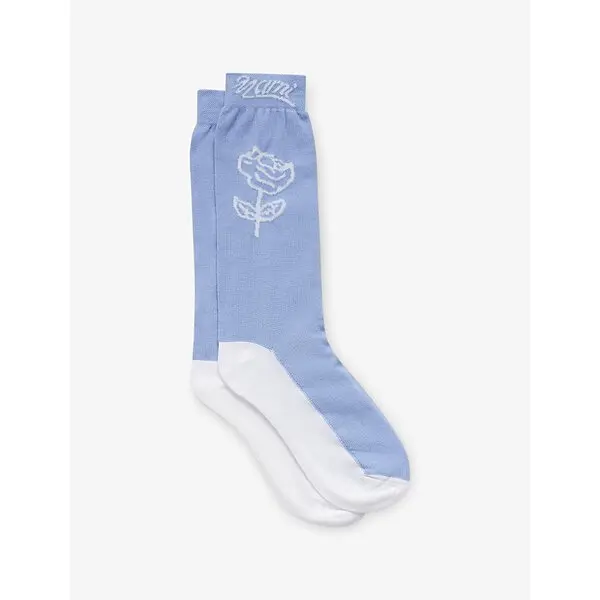 Marni Sprayed Roses Intarsia Cotton-blend Socks - Jqb50