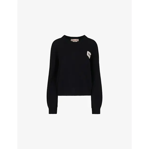 Marni Branded-patch Knitted Cashmere Jumper
