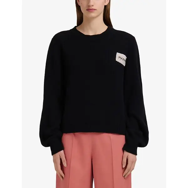 Marni Branded-patch Knitted Cashmere Jumper