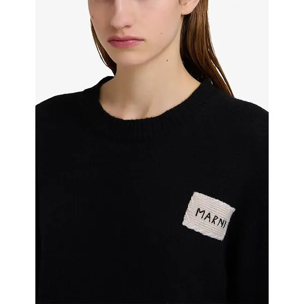 Marni Branded-patch Knitted Cashmere Jumper
