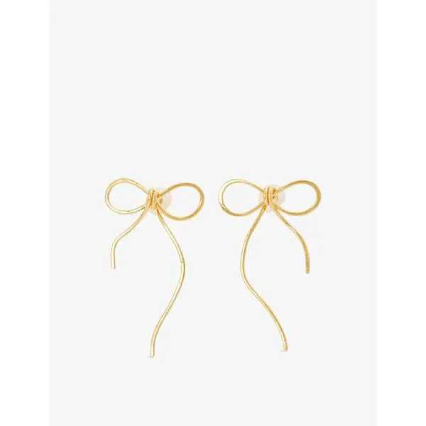 Marni Bow Brass And Pearl Stud Earrings - 00y65