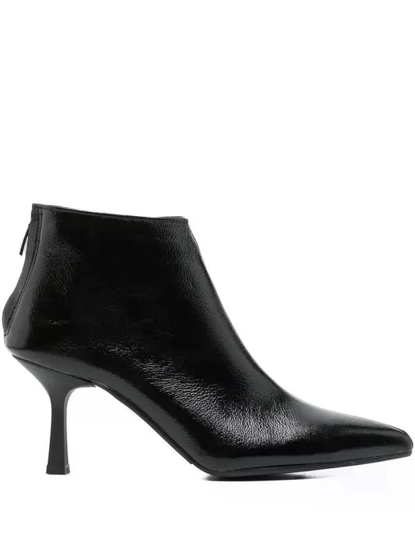 GISEL MOIRE 75mm Pointed-toe Leather Boots