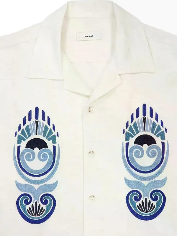Commas Camp-collar Embroidered Shirt